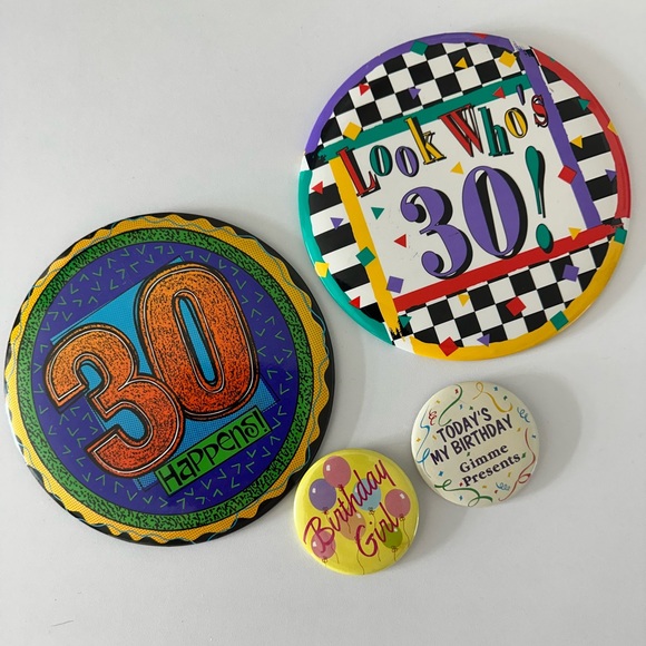 Accessories | Colorful 3th Birthday Party Button Set | Poshmark